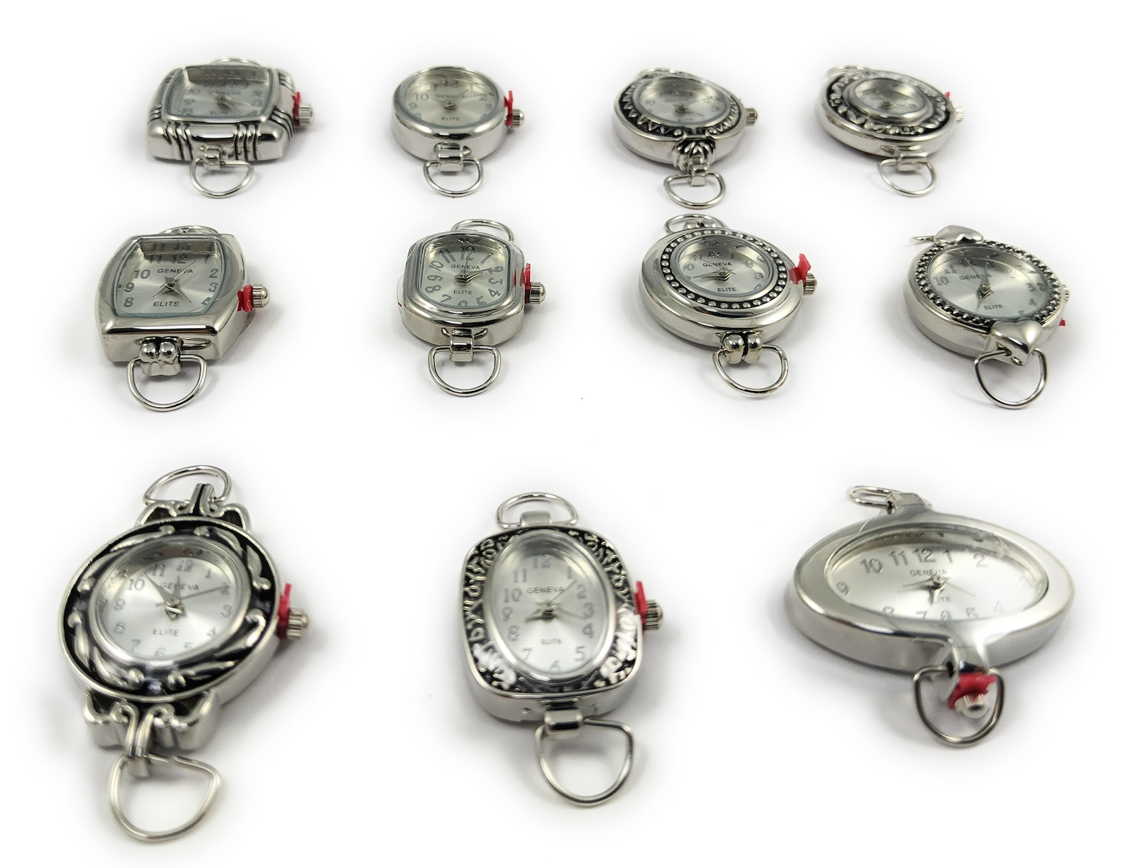 Geneva Elite Silver Watch Faces | Loops and Battery Included - Etsy