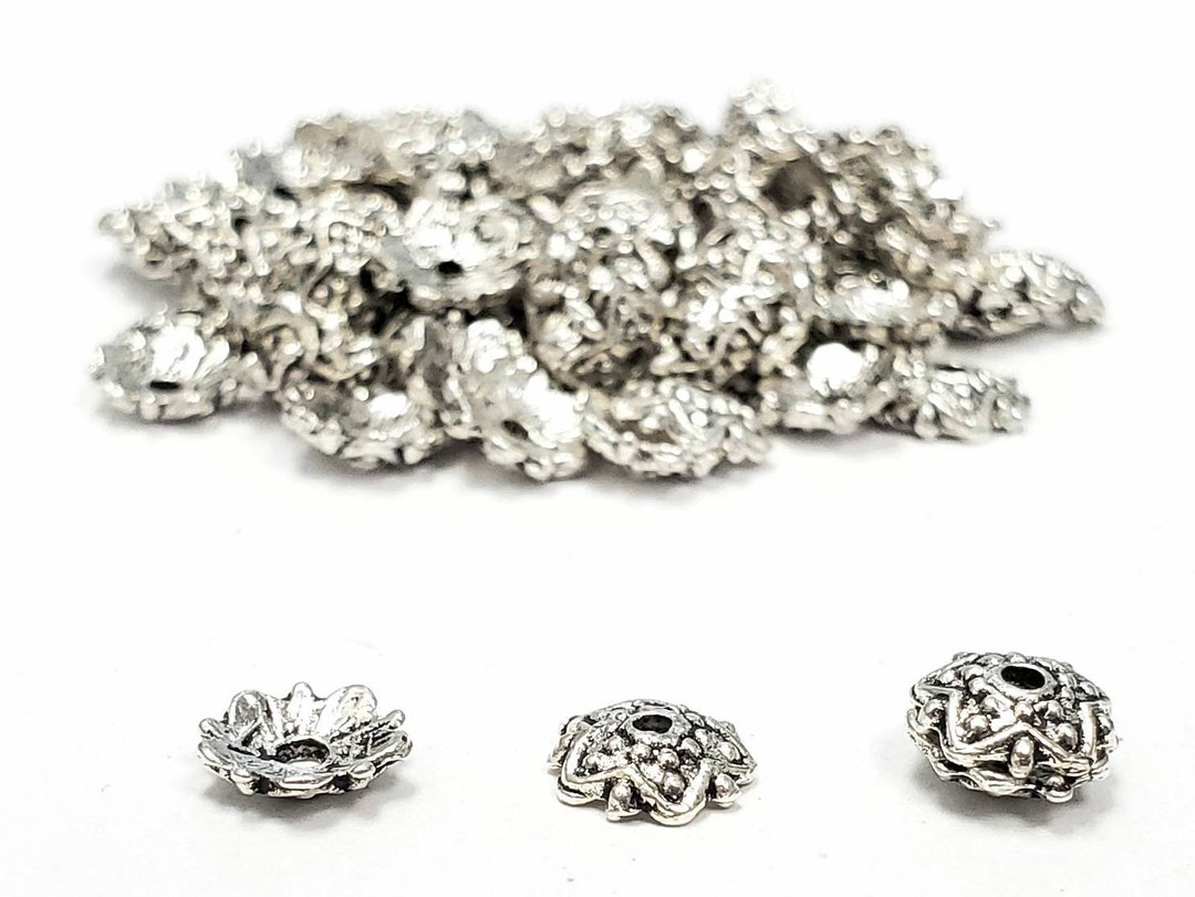 Pewter Bead Caps, 1.5mm Hole 6mm Wide, 8in Strand - Etsy