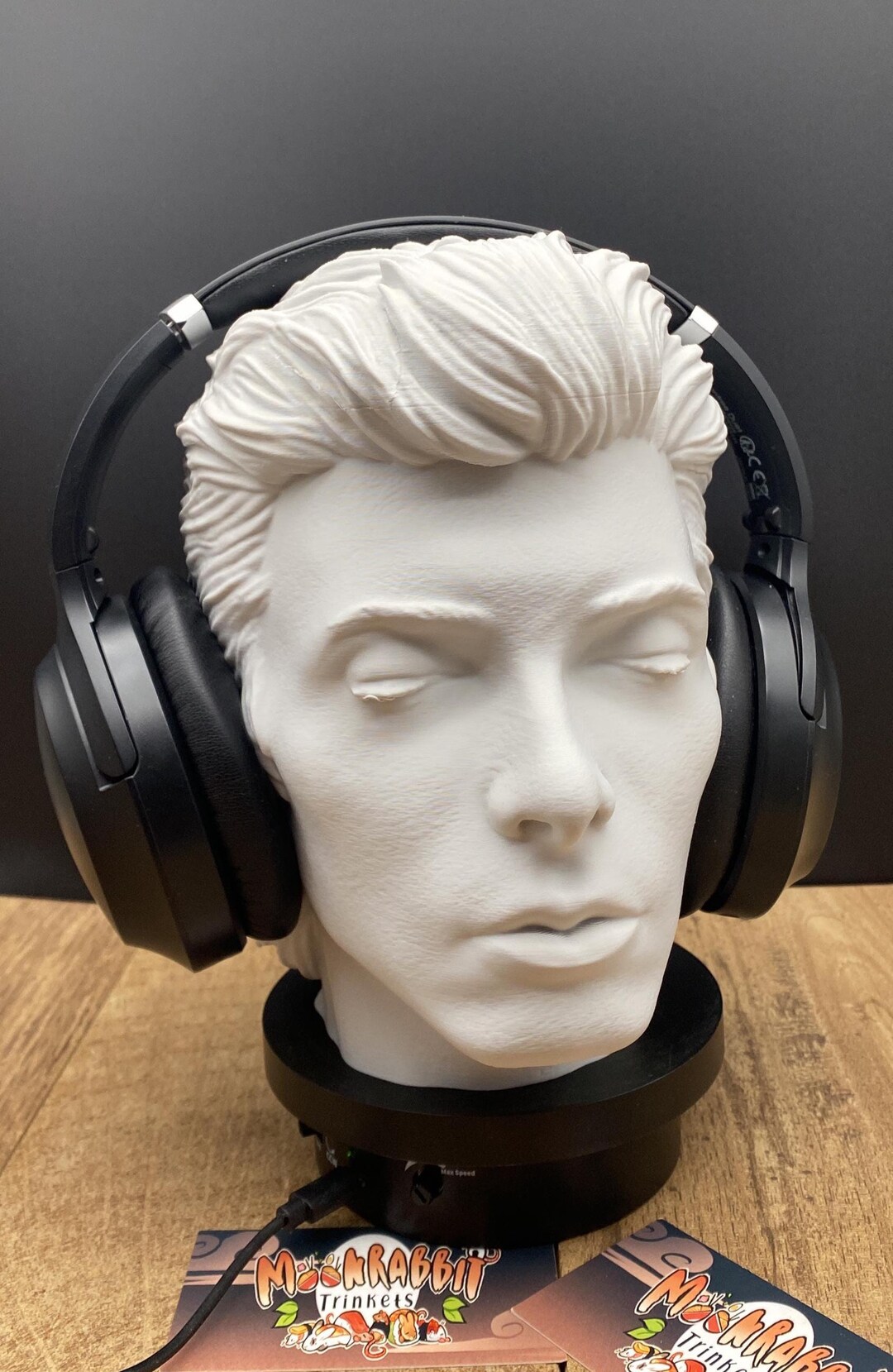 David Musician Headset Bust - Gift for Him - Music Lover Headphone ...