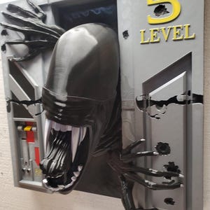 Xenomorph Alien Door Kit - Halloween Alien Horror Wall Art - Gift for ...