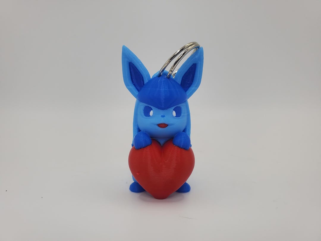 Glaceon Heart Keychain Pikachu Heart Valentine Snorlax Pokemon Gift ...