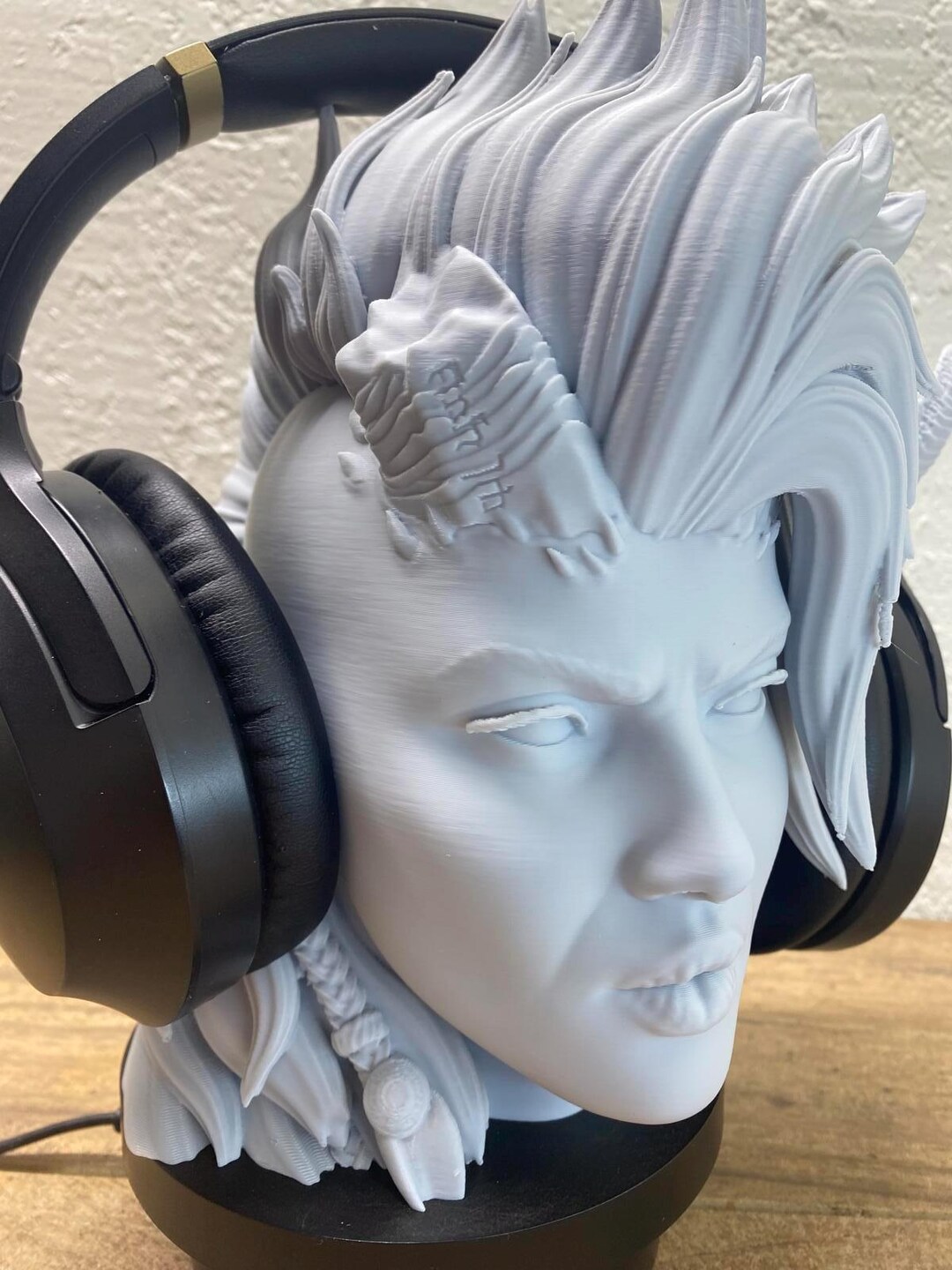 Demon Barbarian Headphone Stand - Tiefling Headset Holder - Gaming Room ...