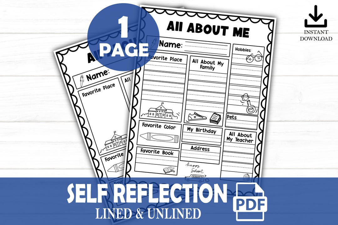 All About Me Worksheet for Kids, Printable PDF, Fun Back to School ...