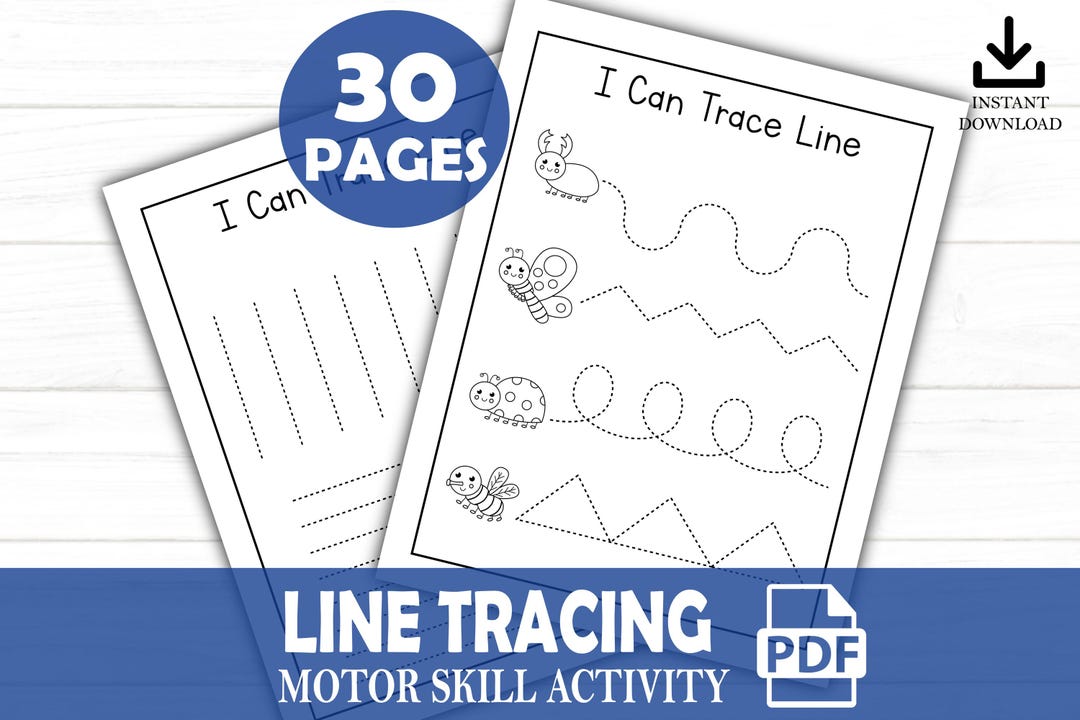 Line Tracing Worksheets for Kids, Printable PDF, Fun Tracing Activity ...