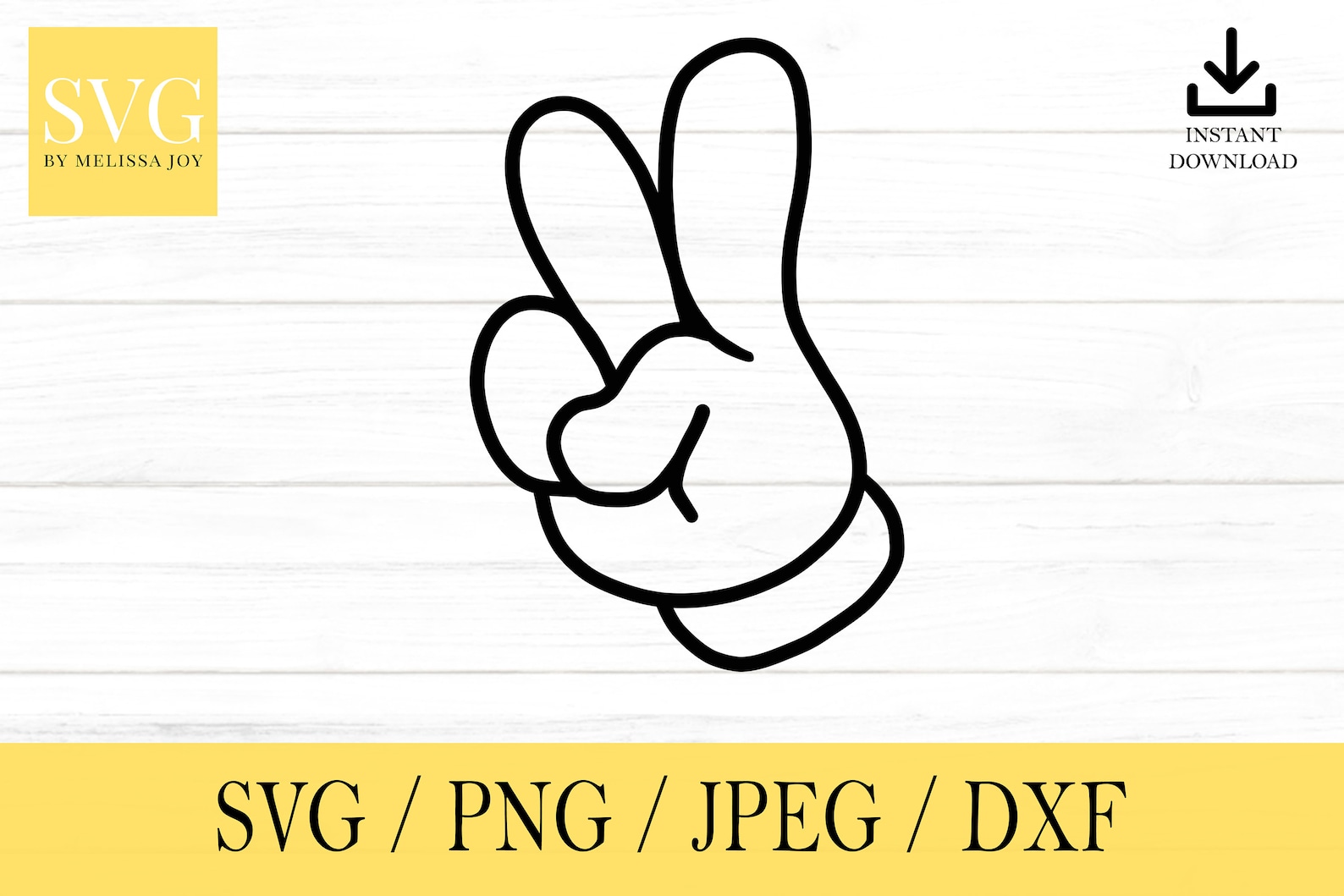 Mickey Mouse Peace Sign SVG
