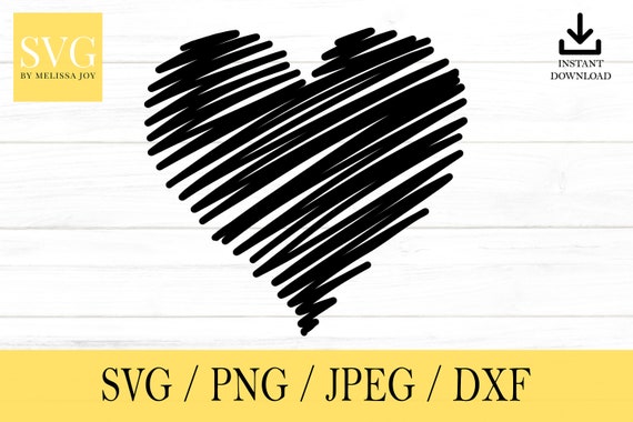 Heart SVG Scribble Heart Shape Svg Png Dxf Jpeg Digital - Etsy