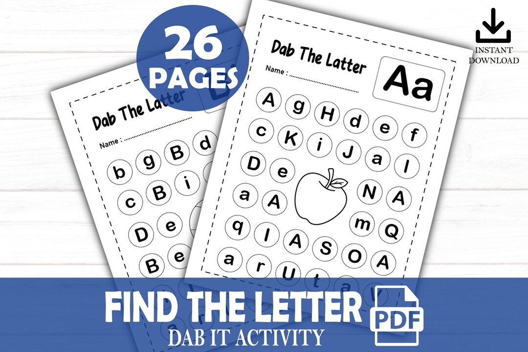Letter Dot It Activity, Printable PDF for Kids, Learn Letter ...