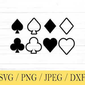 Playing Cards SVG, Card Suits, Shape, Svg, Png, Dxf, Jpeg, Digital ...
