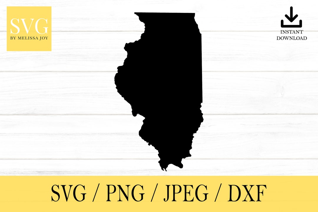 Illinois SVG, State Svg, United States, Shape, Svg, Png, Dxf, Jpeg ...