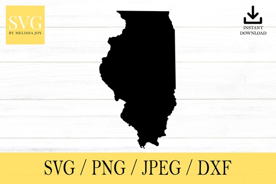 Illinois SVG State Svg United States Shape Svg Png Dxf | Etsy