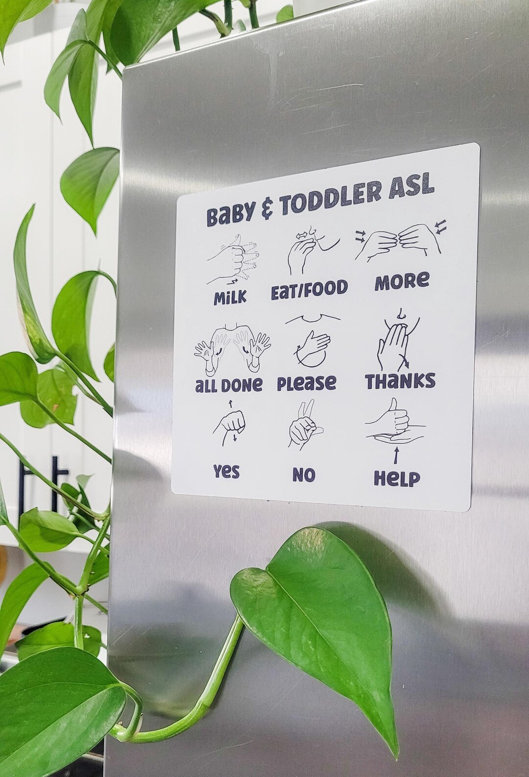 Baby Sign Language Fridge Magnet, 6x6 Inch, ASL for Babies, Baby ...