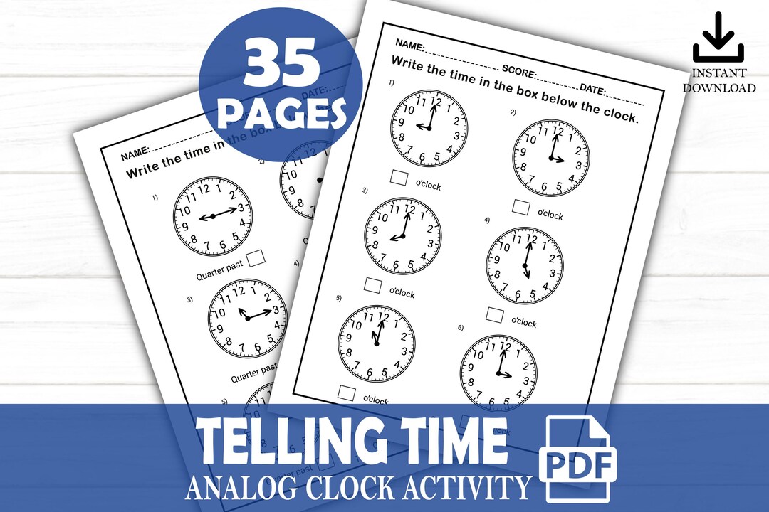 Telling Time Worksheets for Kids, Printable PDF, Fun Learning ...