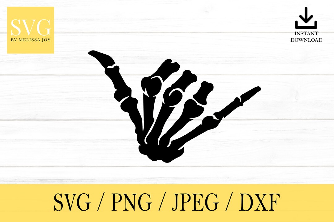 Shaka Skeleton Svg, Skeleton Hand SVG, Svg, Png, Dxf, Jpeg, Digital ...
