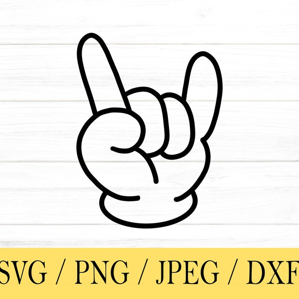 Mickey Rock and Roll Svg - Etsy