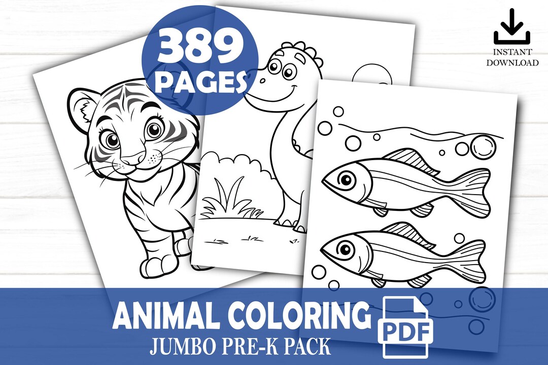 Baby Animal Coloring Sheets, 350+ Printable Pages, Kids Coloring Set ...