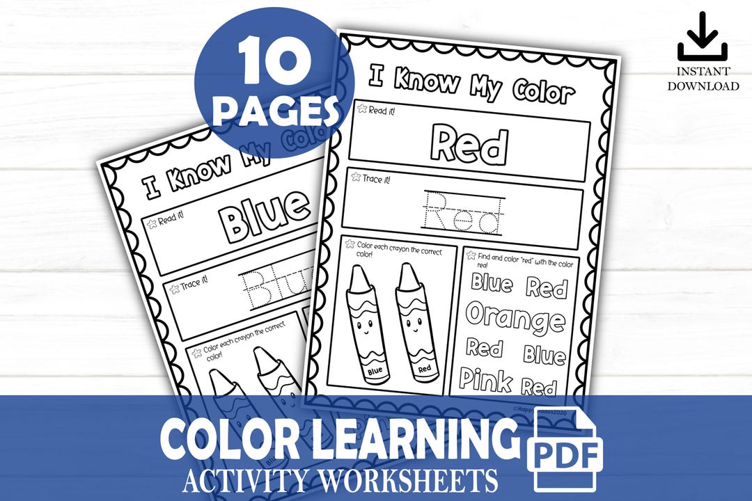 Color Learning Worksheets for Kids, Printable PDF, Fun Preschool ...