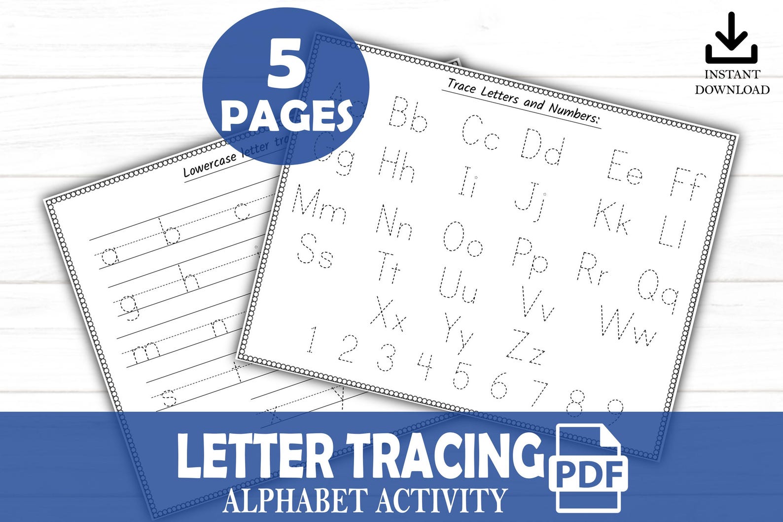Alphabet Tracing Worksheets, 5-page Printable PDF for Kids, Uppercase ...