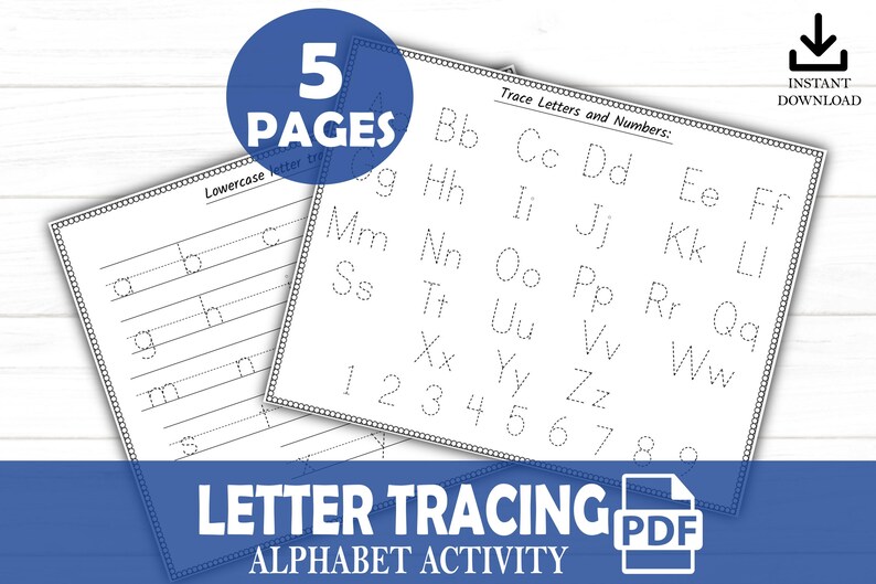 Letter Tracing Worksheets, 5-page Printable PDF for Kids, Uppercase ...