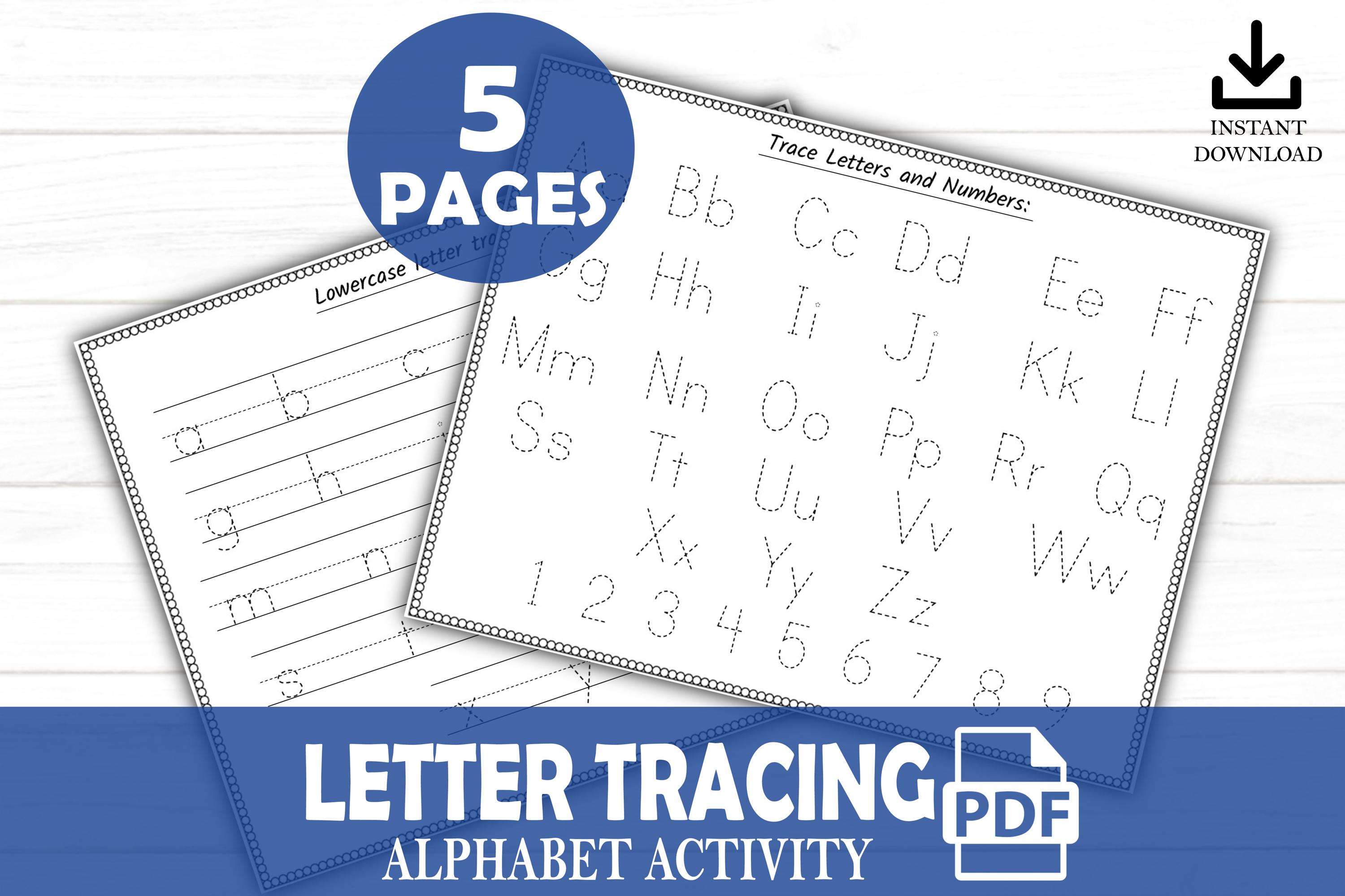 Letter Tracing Worksheets, 5-page Printable PDF for Kids, Uppercase ...