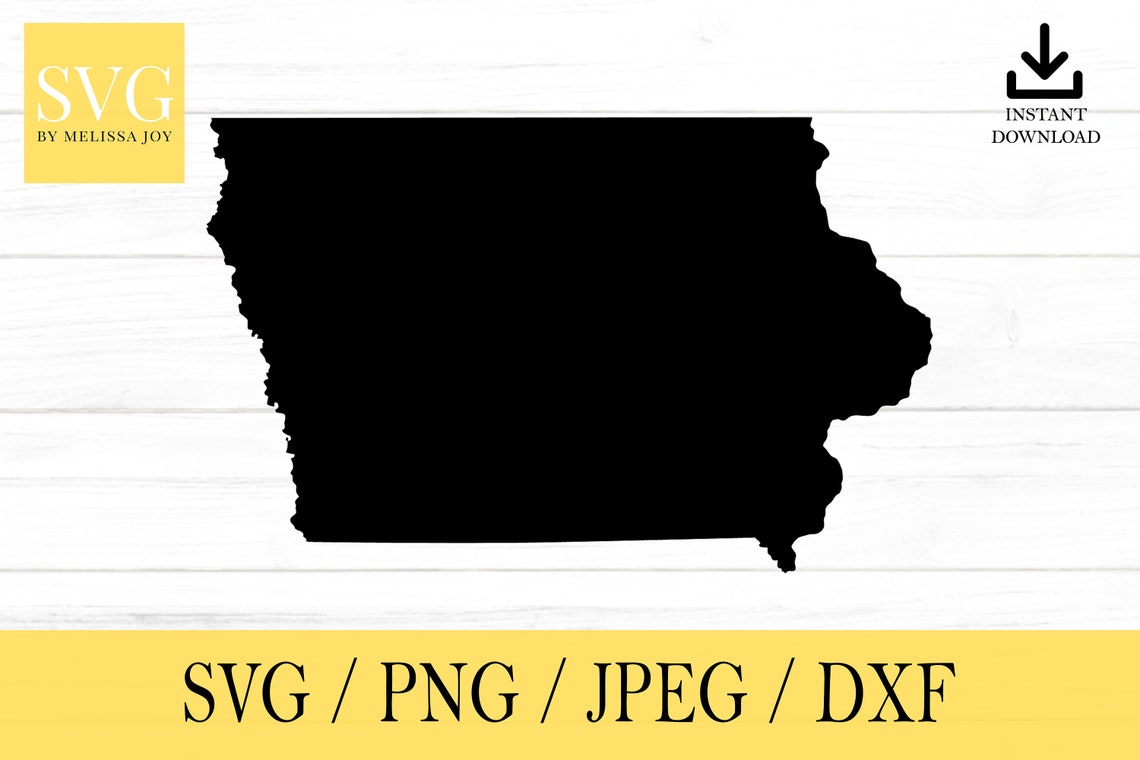 Iowa SVG State Svg United States Shape Svg Png Dxf - Etsy