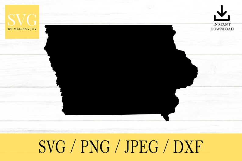 Iowa SVG, State Svg, United States, Shape, Svg, Png, Dxf, Jpeg, Digital ...