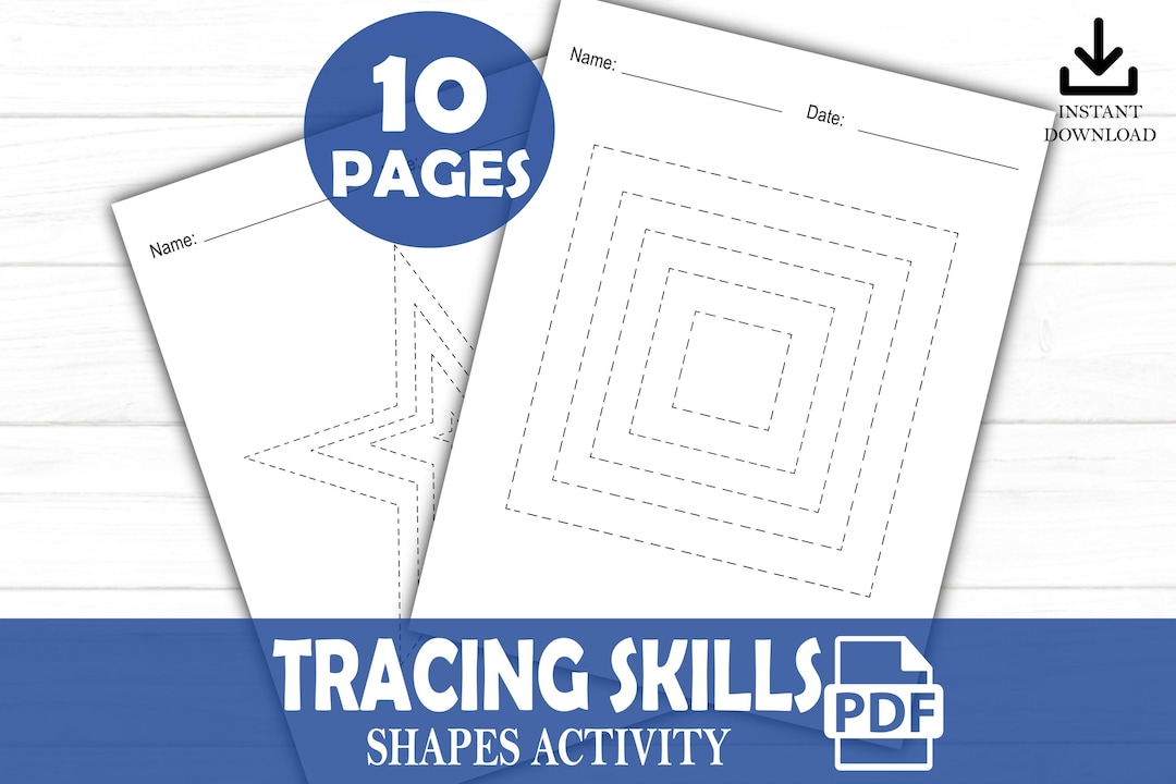 Shape Tracing Activity for Kids, 10-page Printable PDF, Fun Tracing ...