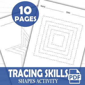 Shape Tracing Activity for Kids, 10-page Printable PDF, Fun Tracing ...