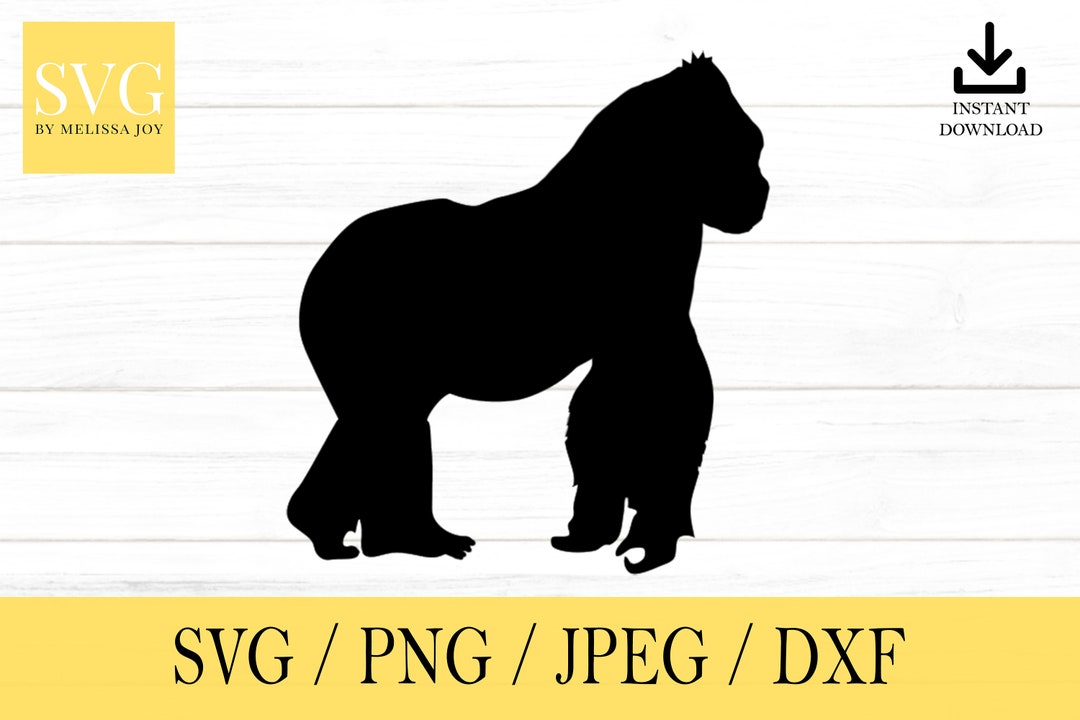 Gorilla Svg, Animal SVG, Svg, Png, Dxf, Jpeg, Digital Download, Cut ...