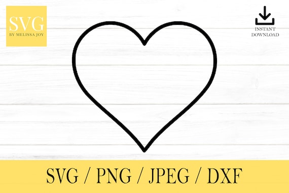 Heart Outline Svg Shapes SVG Svg Png Dxf Jpeg Digital - Etsy Canada