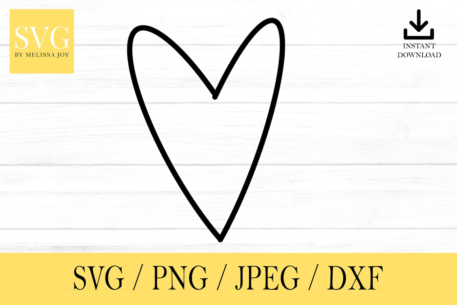 Heart SVG Drawn Heart Shape svg png dxf jpeg Digital | Etsy