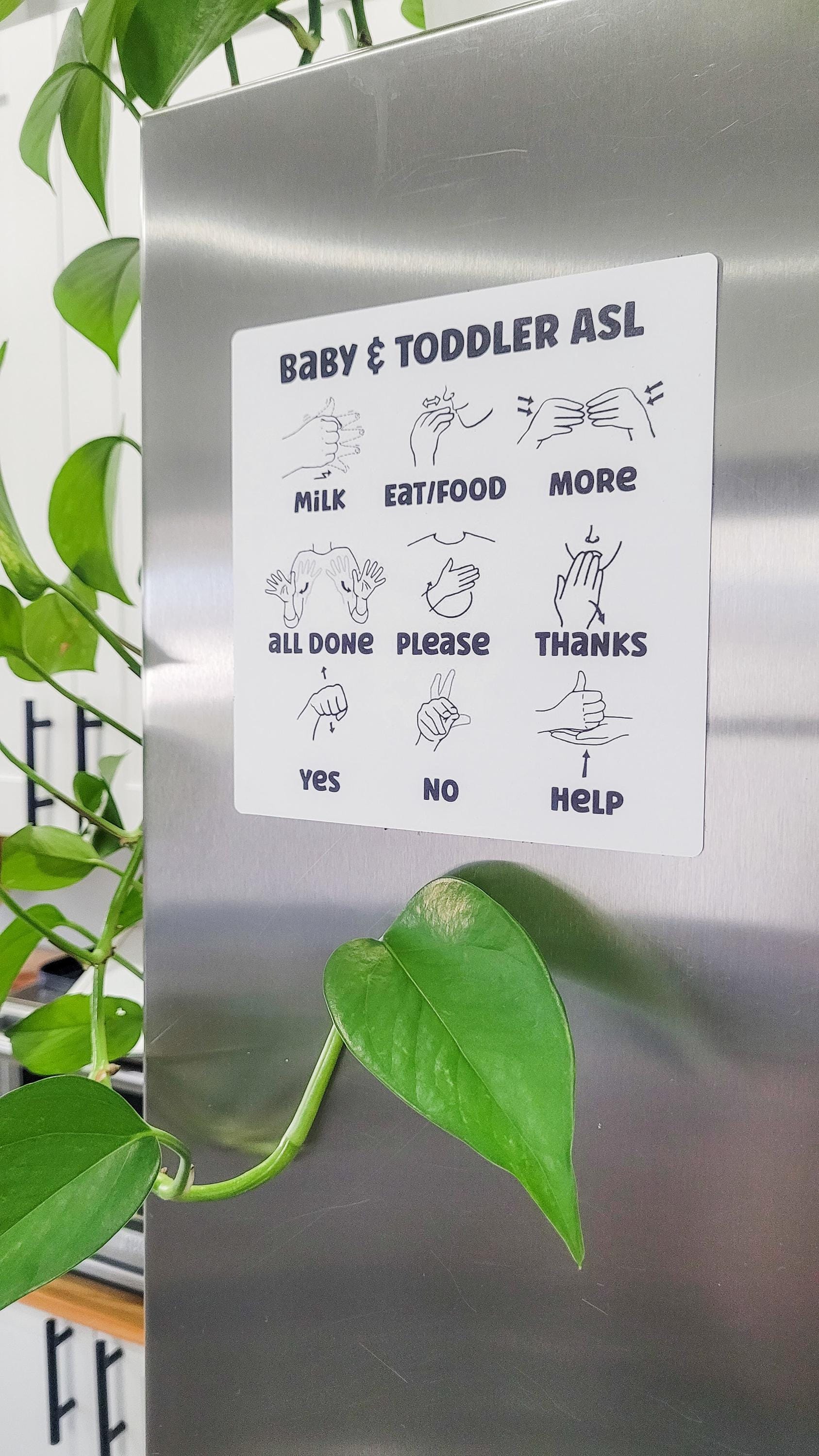 Baby Sign Language Fridge Magnet, 6x6 Inch, ASL for Babies, Baby ...