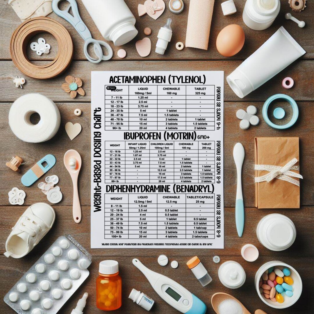 Weight Based Dosing Chart, Printable, Baby, Child, Medicine Dosing ...