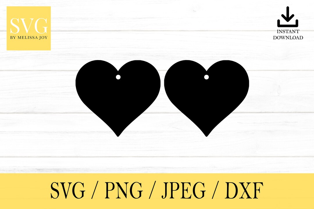 Heart Earring Svg, Earrings SVG, Svg, Png, Dxf, Jpeg, Digital Download ...