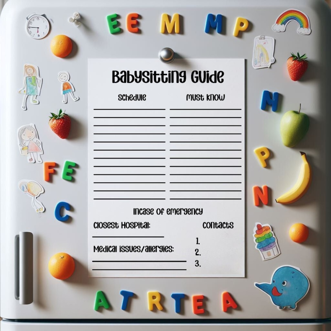 Babysitter Guide, Babysitting Info, Care Instructions, Babysitting Plan ...