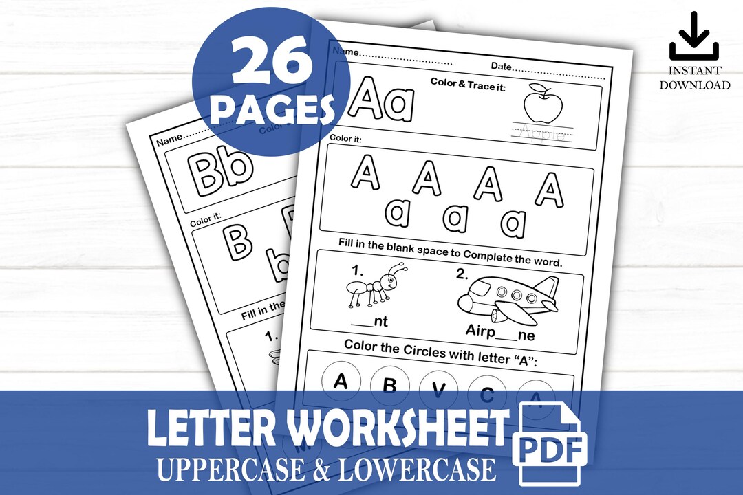 Alphabet Tracing Worksheet, Printable PDF for Kids, Letter Writing ...
