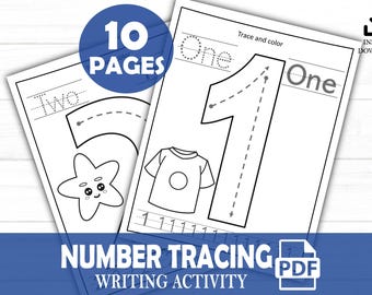 Number Worksheets 1-10, Tracing and Writing Numbers Kindergarten ...