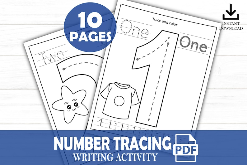 Number Tracing and Writing Worksheets, Printable PDF for Kids, Learn to ...