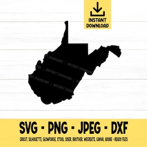 West Virginia SVG, State Svg, United States, Shape, Svg, Png, Dxf, Jpeg ...
