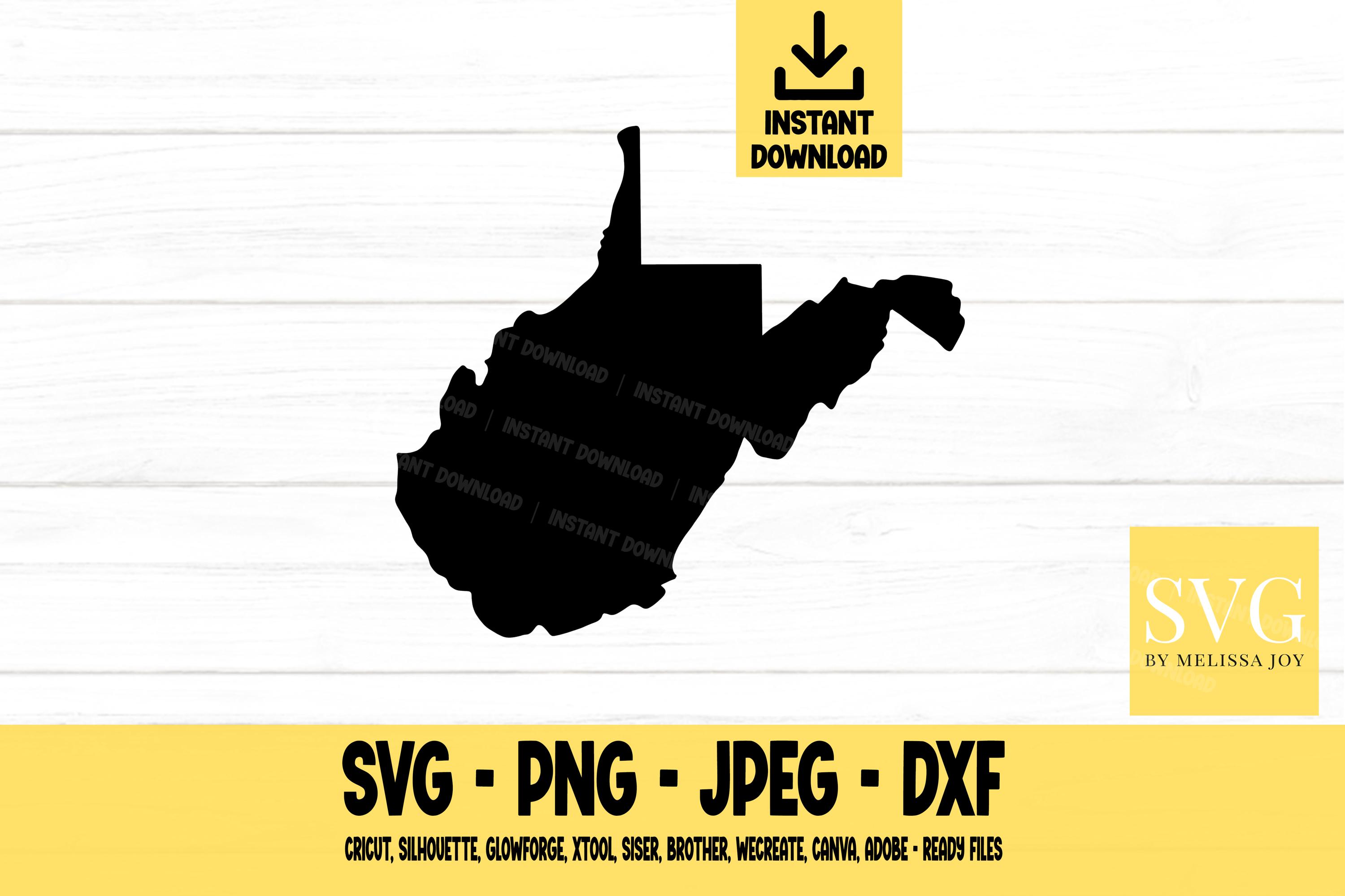 West Virginia SVG, State Svg, United States, Shape, Svg, Png, Dxf, Jpeg ...