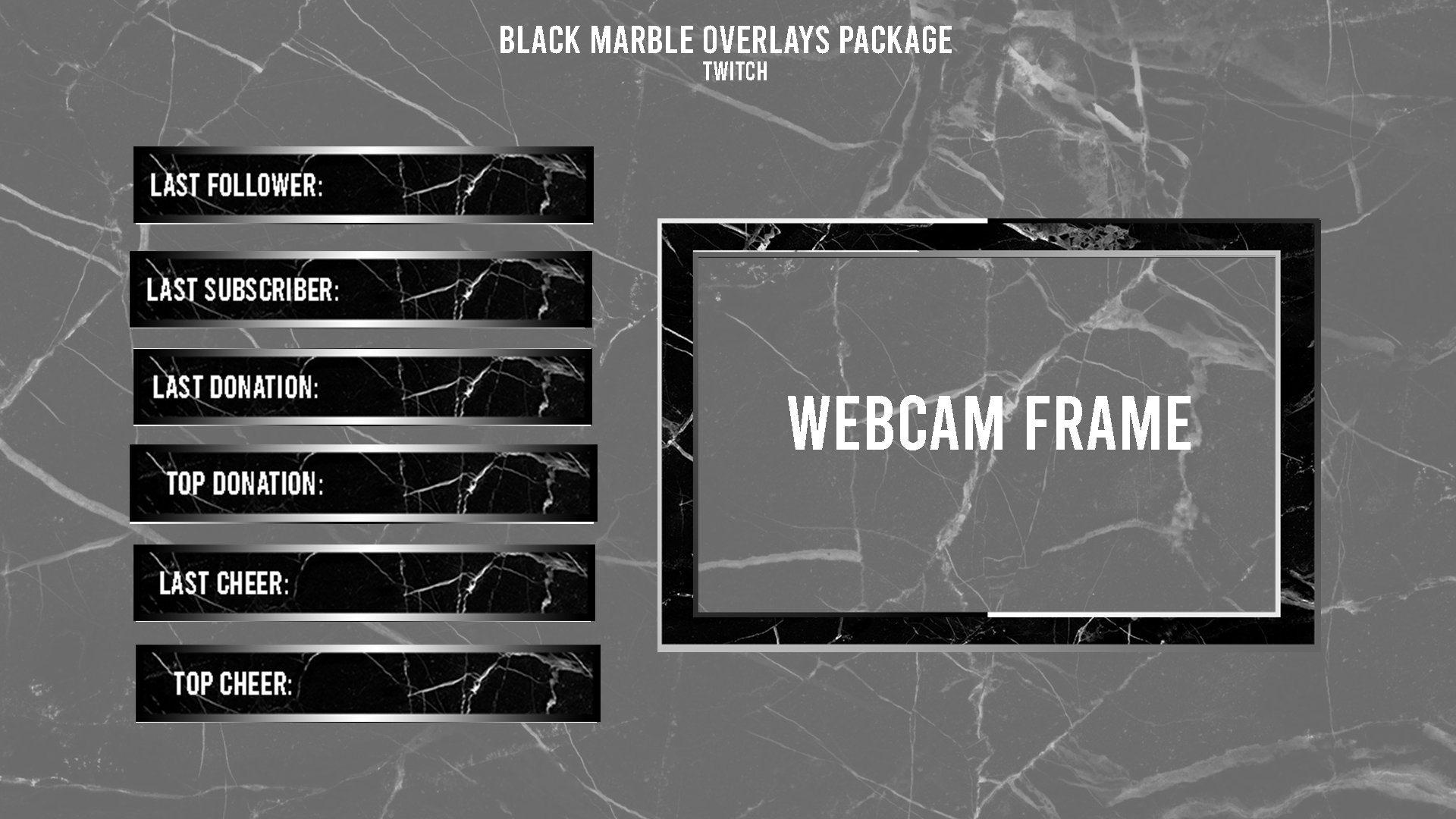 Black Marble Twitch Overlays - Etsy