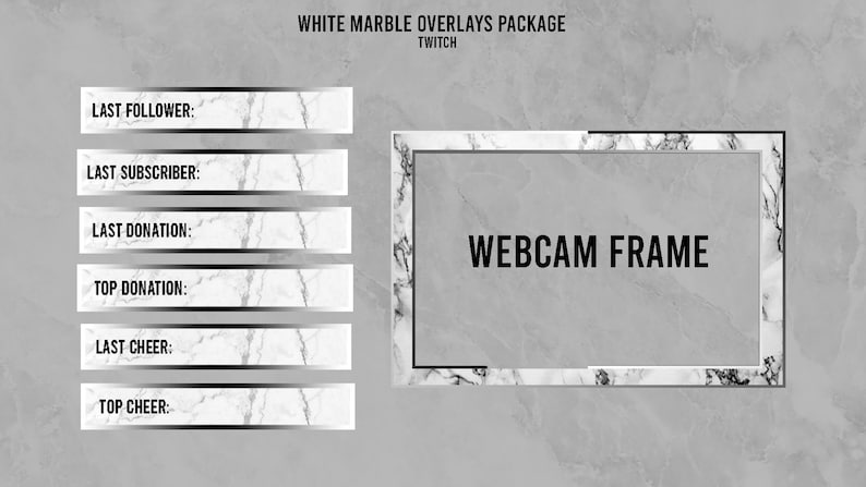 White Marble Twitch Overlays - Etsy