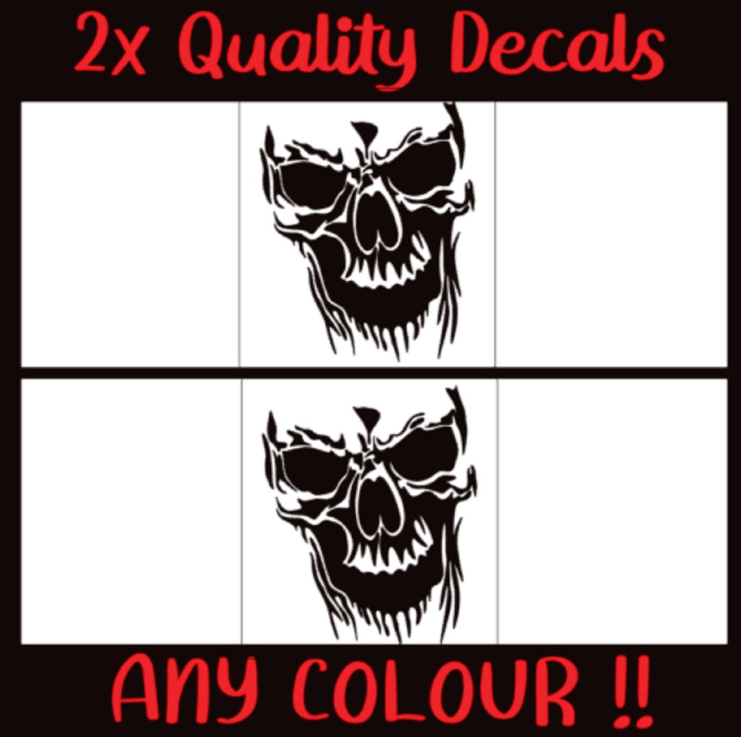 Skull Decals X2 Window Decals Bumpers Stickers Vinyl Stickers Quality ...