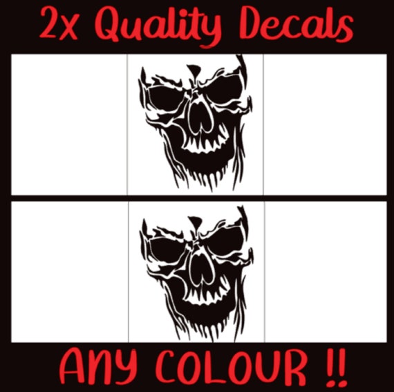 Skull Decals X2 Window Decals Bumpers Stickers Vinyl - Etsy