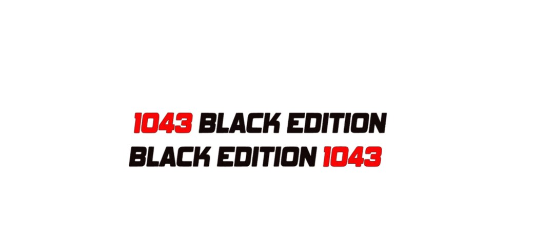 1043 Black Edition Quality Vinyl Decals X2 Motorcycle Stickers 3.7x0.35 ...