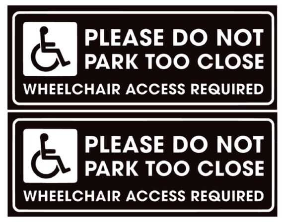 Disabled Wheelchair Access Window Decals Stickers X2 Top | Etsy