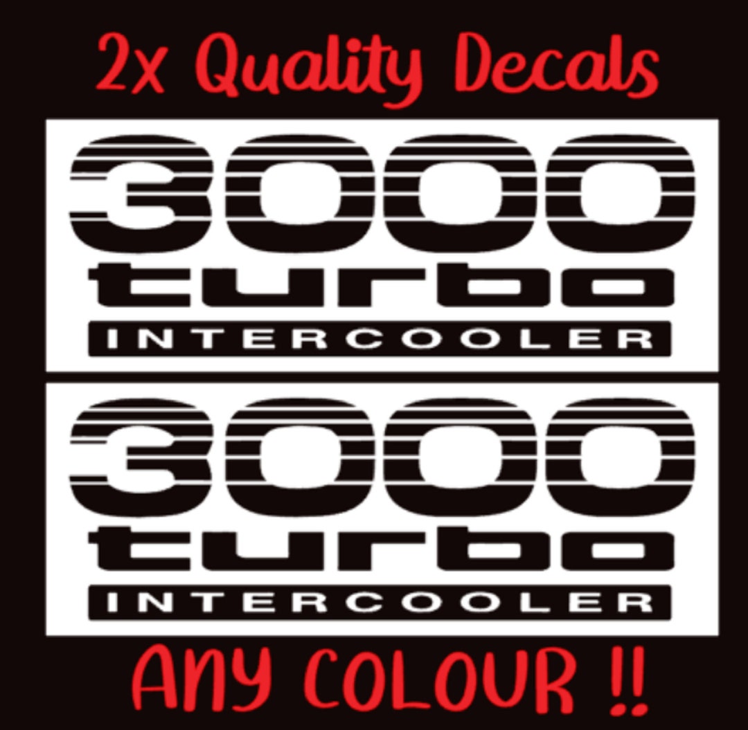 3000 Turbo Intercooler Decals Vinyl Stickers Quality Vinyl Graphics Any ...