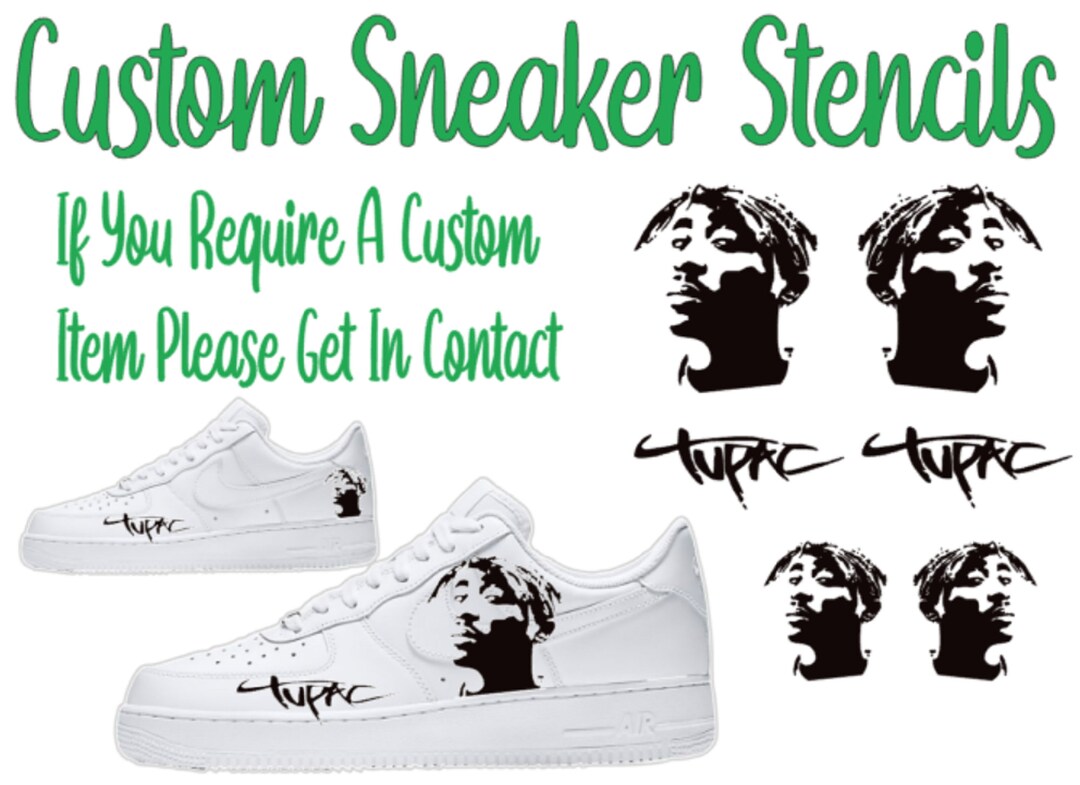 Tupac Shakur Westside Rap Custom Sneaker Stencil Kit Trainer Stencils ...