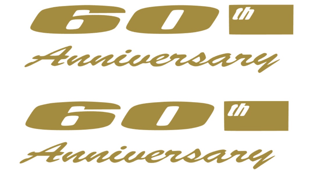 60th Anniversary Quality Vinyl Decals X2 Motorcycle Stickers - Etsy