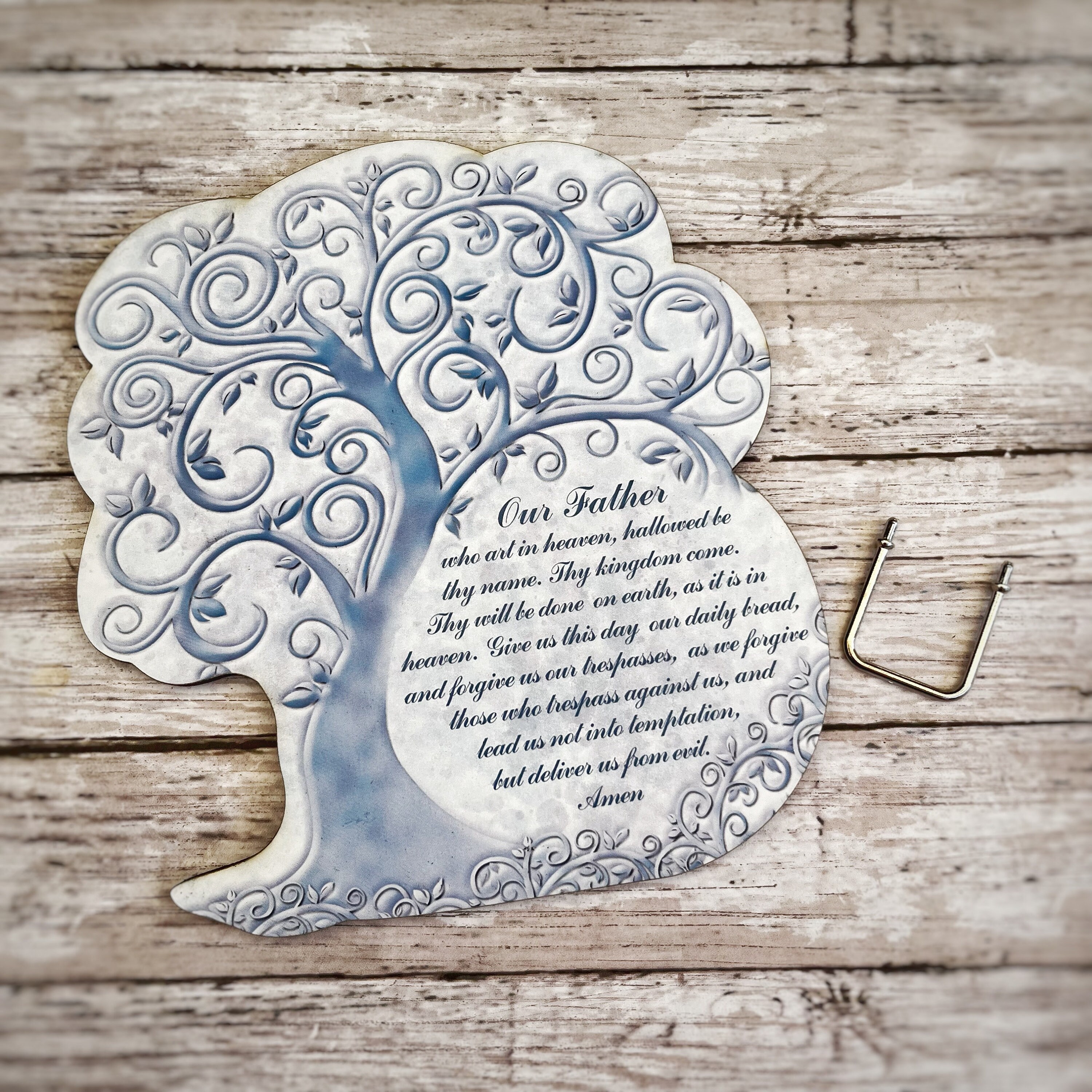 Our Father Prayer Plaque, Tree of Life With Traditional Our Father ...