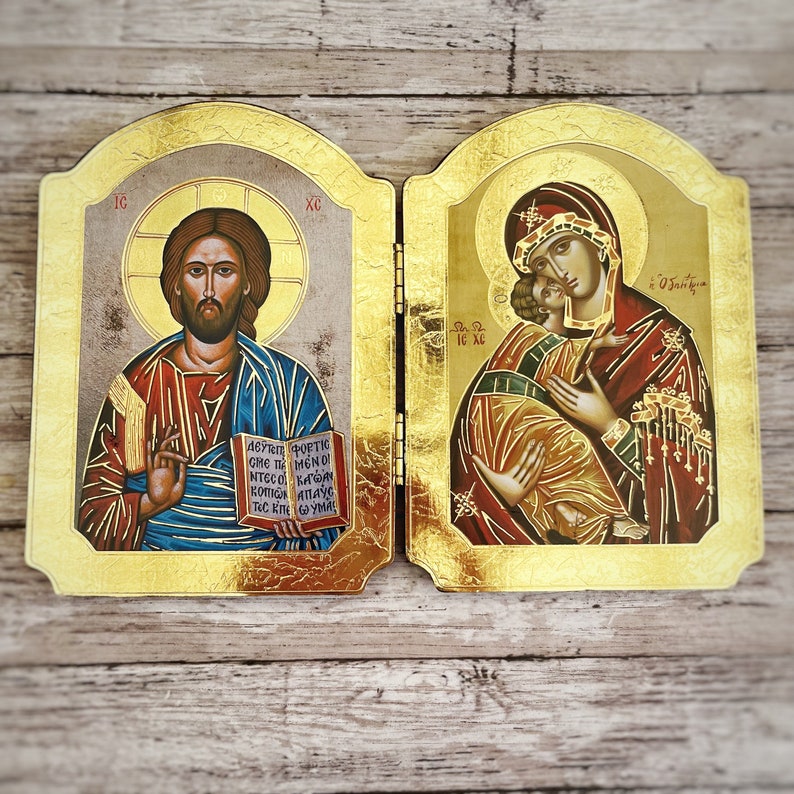 Byzantine Style Christ the Ruler and Virgin and Child Arched - Etsy